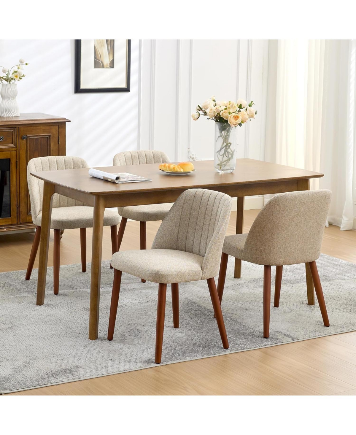 Click here for homfan Modern Wooden Dining Chairs Set - Upholster... prices