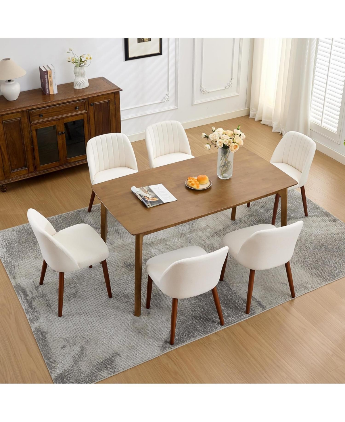 Click here for homfan Modern Wooden Dining Chairs Set - Upholster... prices