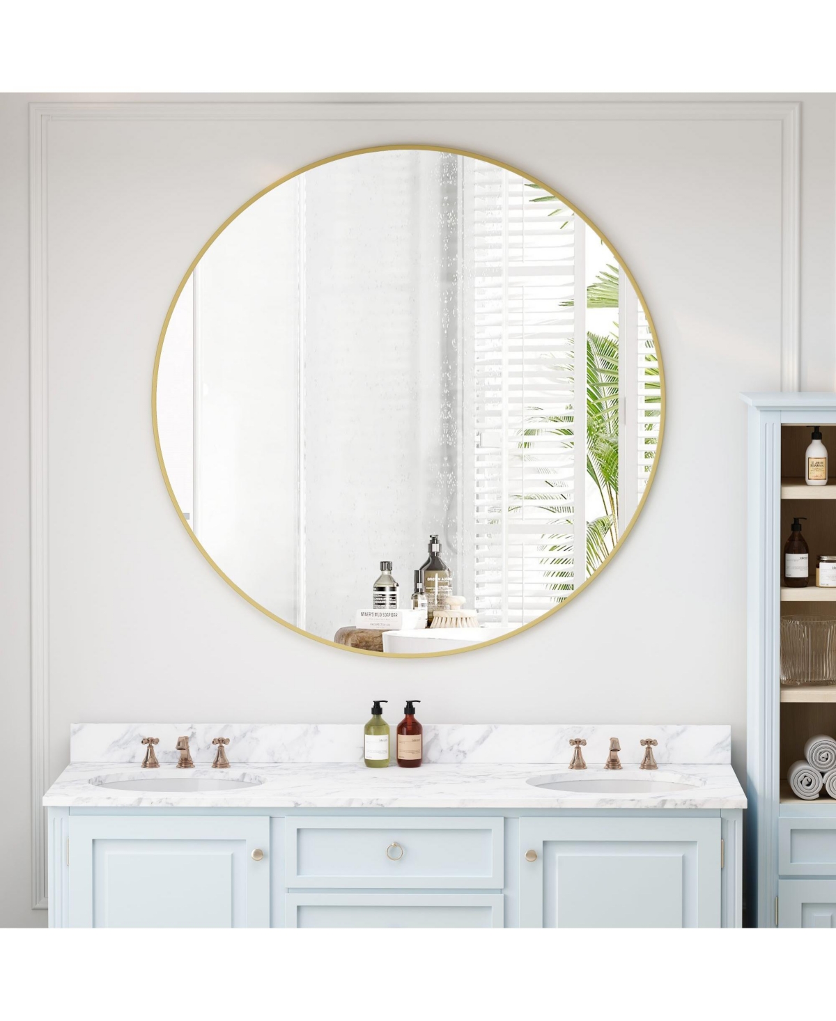 Click here for Laoties 42 Oversized Round Bathroom Vanity Mirror... prices