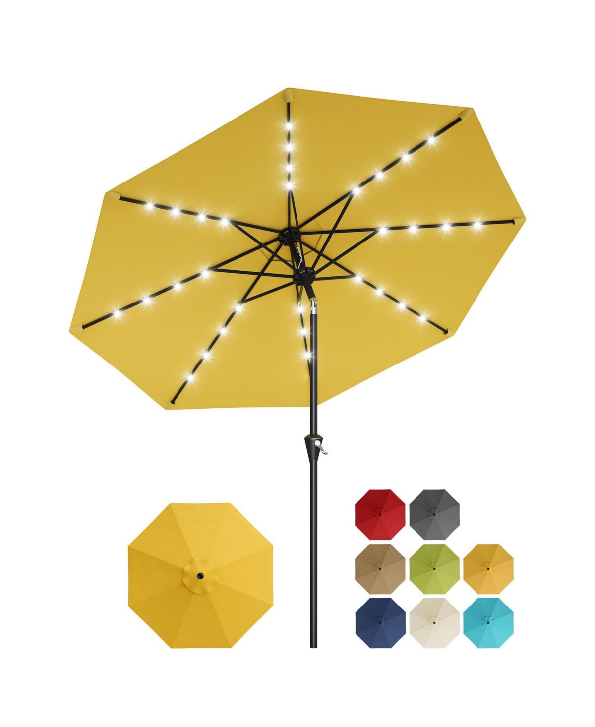 Click here for homfan 10Feet Solar Patio Umbrella  Uv Protection... prices