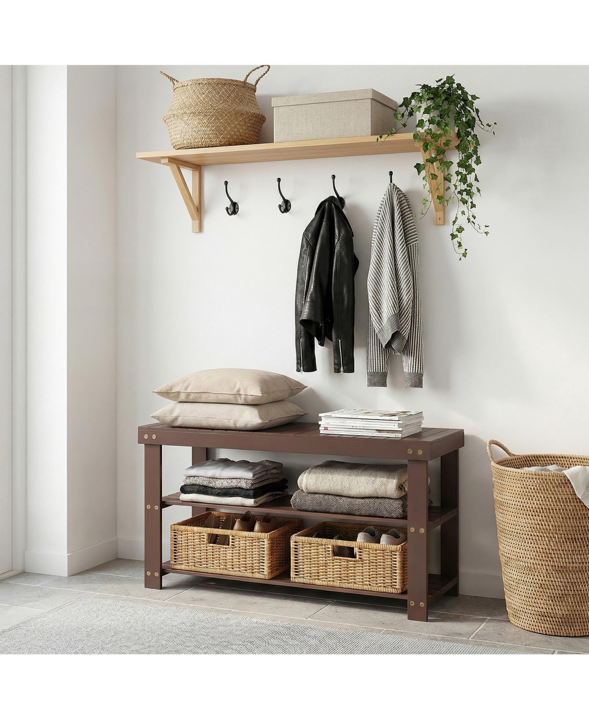 Click here for homfan 3-Tier Bamboo Shoe Rack Bench  27.56 Long E... prices