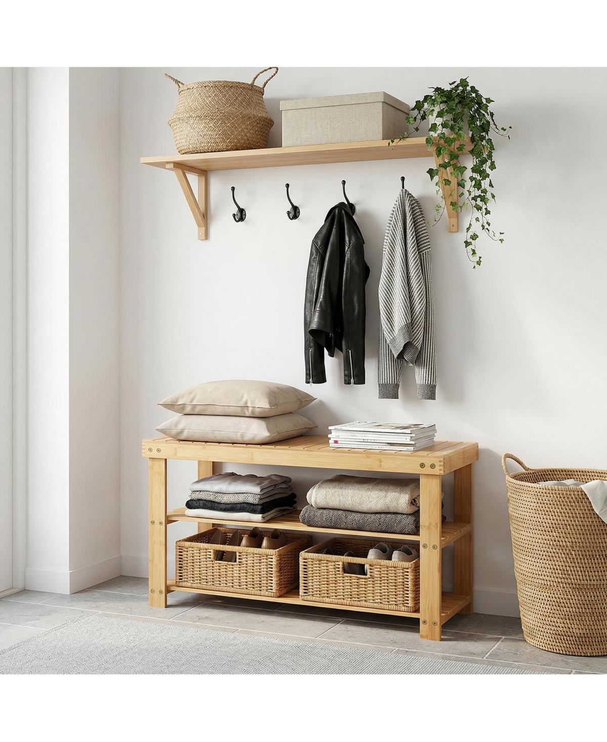 Click here for homfan 3-Tier Bamboo Shoe Rack Bench  27.56 Long E... prices
