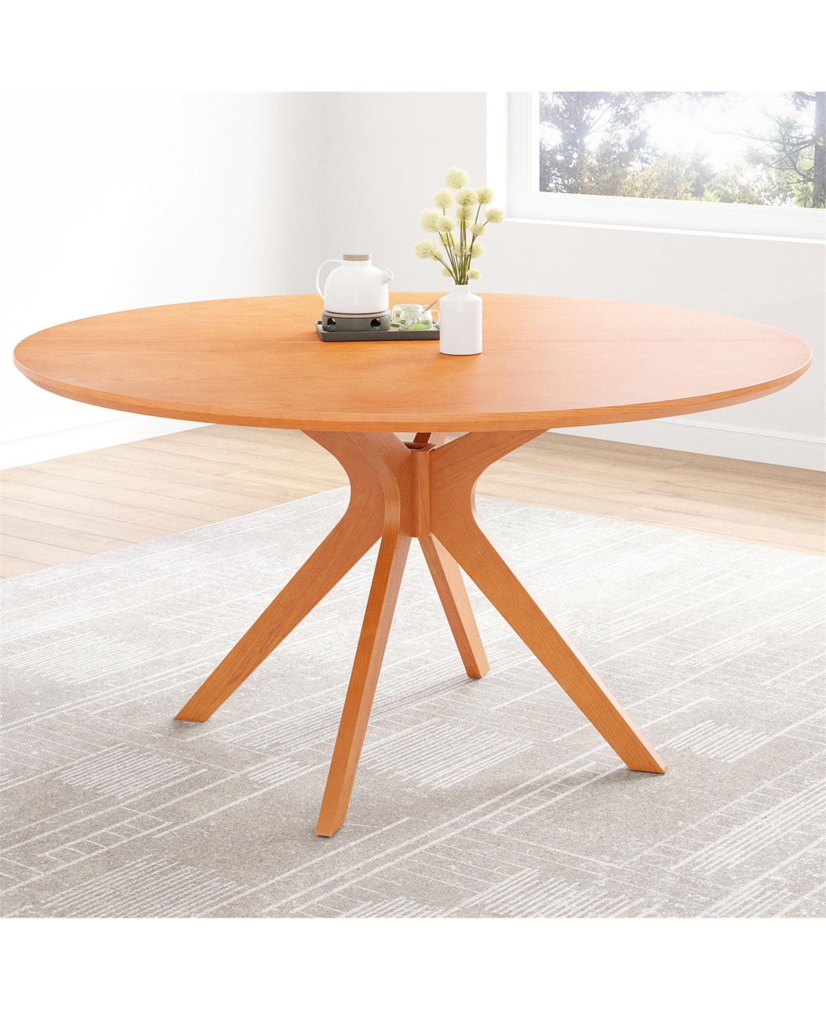 Click here for Clihome 47.2 Solid Wood Round Dining Kitchen Table... prices