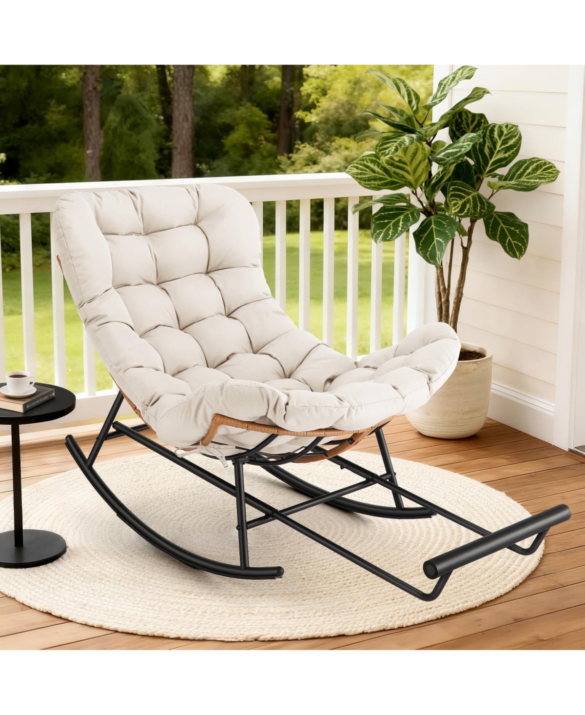 Click here for homfan Oversized Papasan Rocking Footstool â Ext... prices