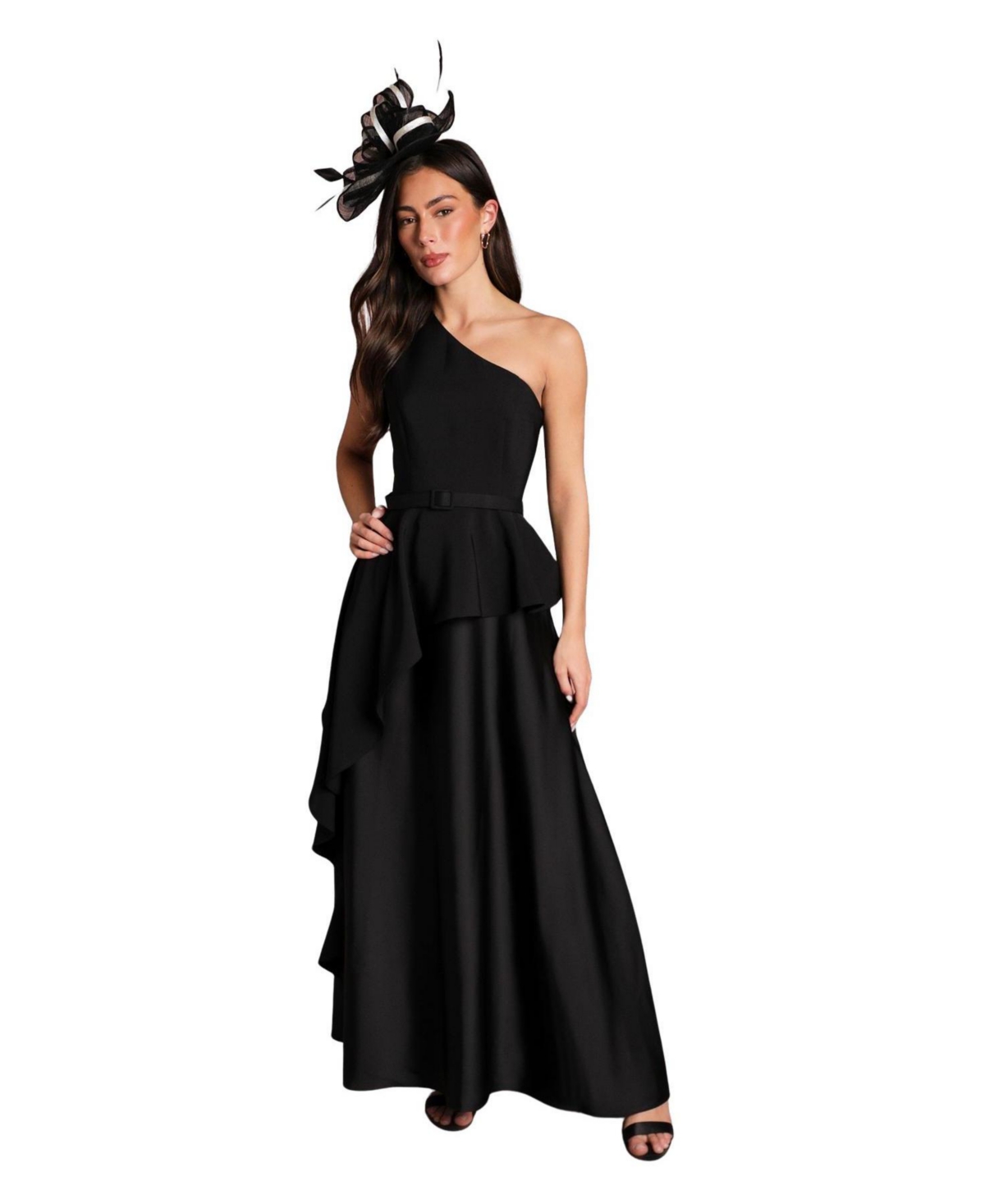 Click here for Coast Womens One Shoulder Satin Maxi Dress - Black prices