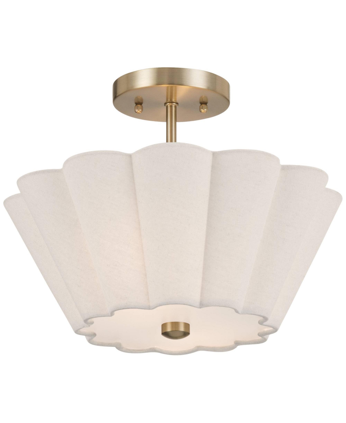 Click here for 360 Lighting Izeda Wide Satin Brass Fabric 2-Light... prices