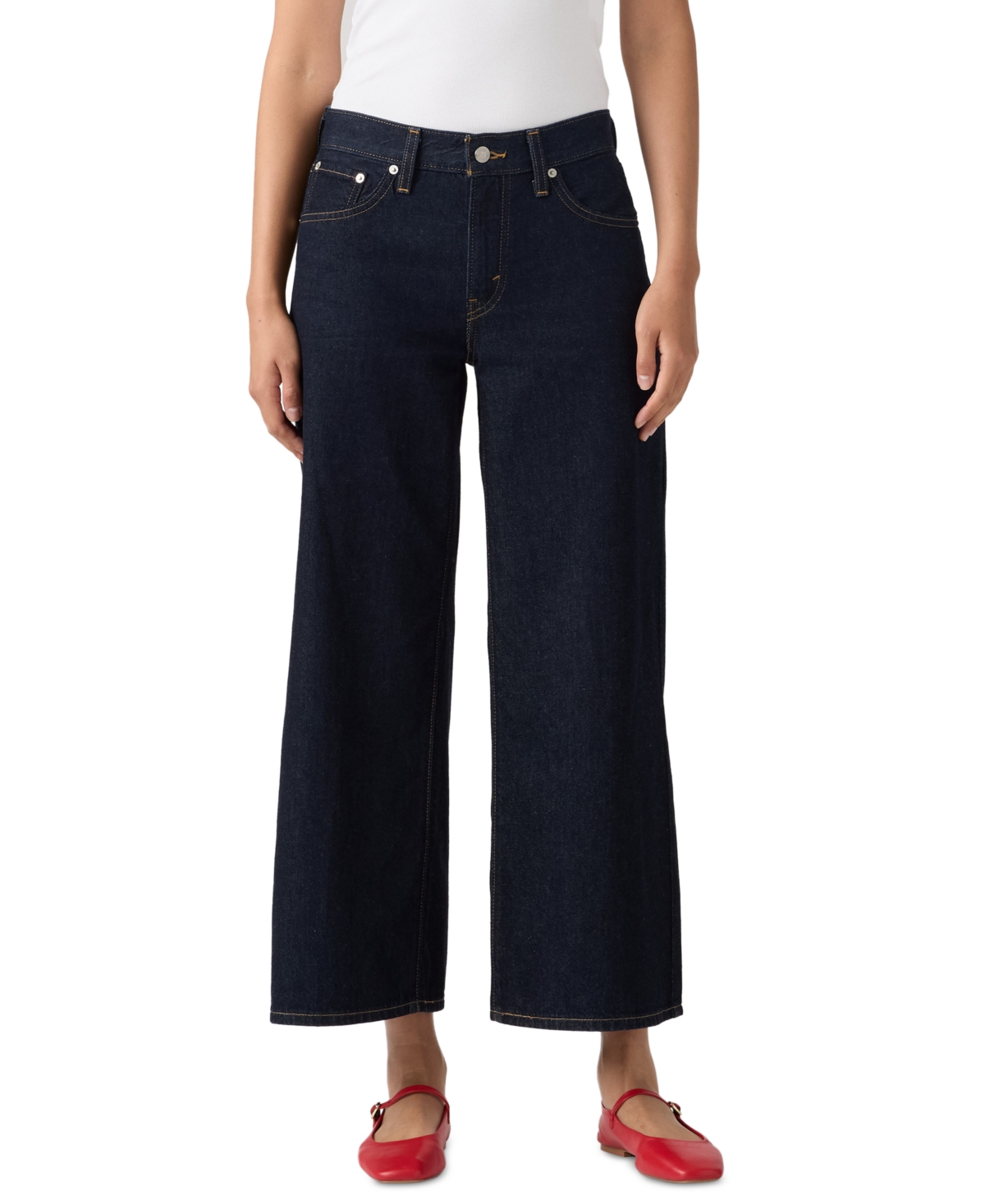 Click here for Levis Womens Wide-Leg Ankle Goodbye Jeans - Public... prices