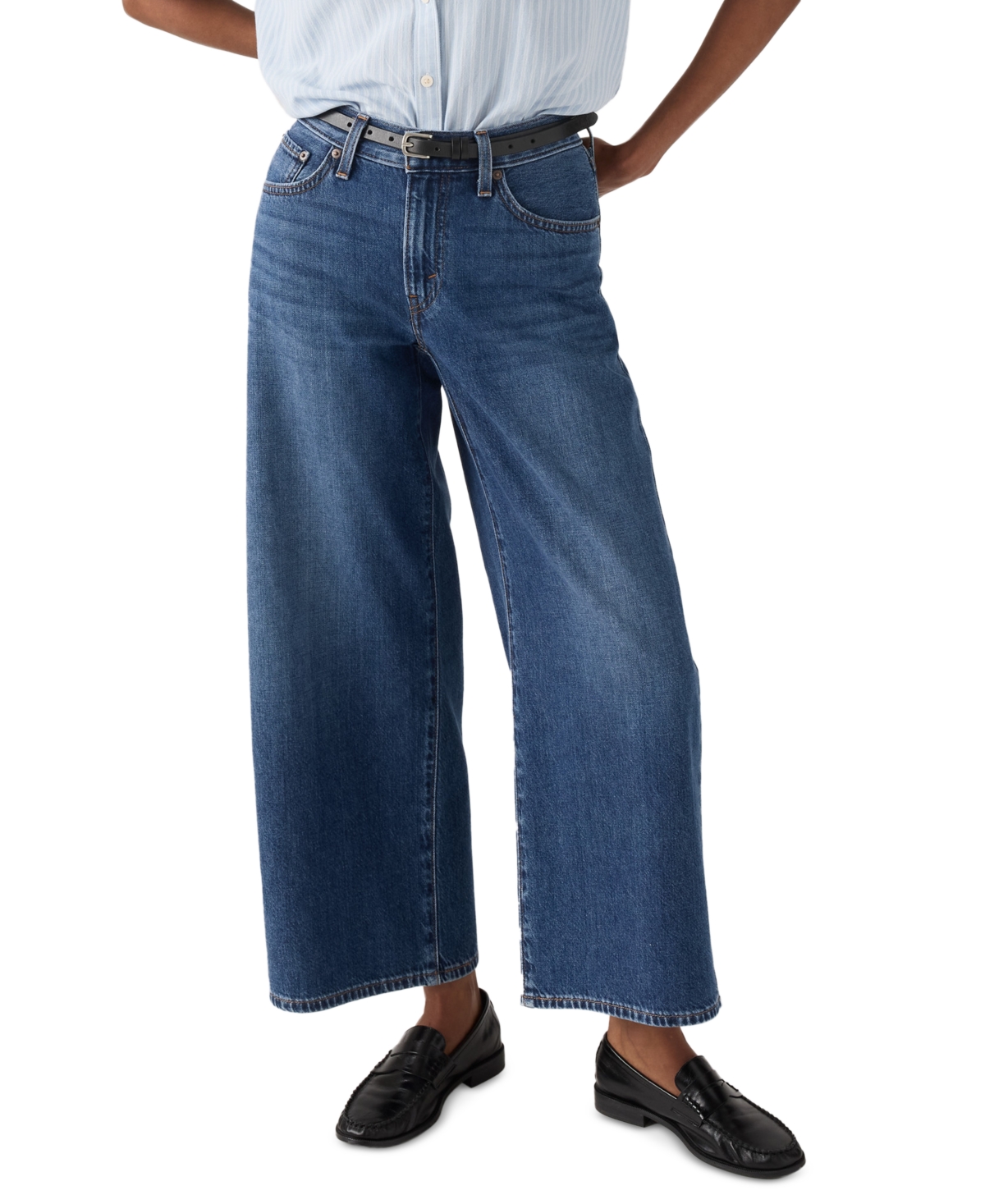 Click here for Levis Womens Wide-Leg Ankle Goodbye Jeans - Kiss G... prices