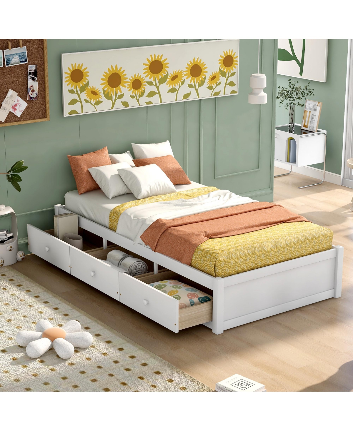 Click here for Boyel Living Twin Size Platform Bed with 3 Drawers... prices