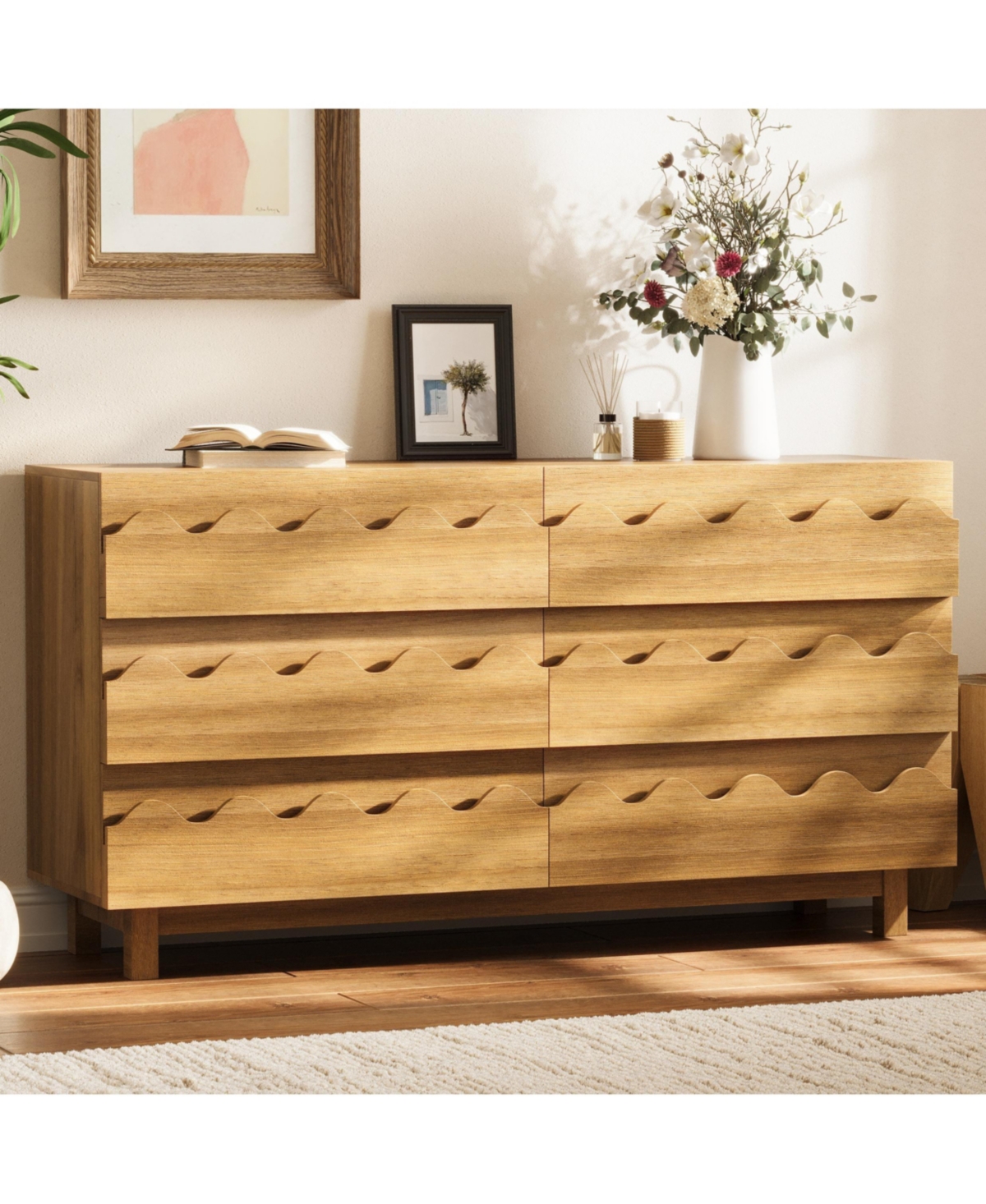 Click here for Clihome 60 W Modern 6-Drawer Storage Dresser Chest... prices