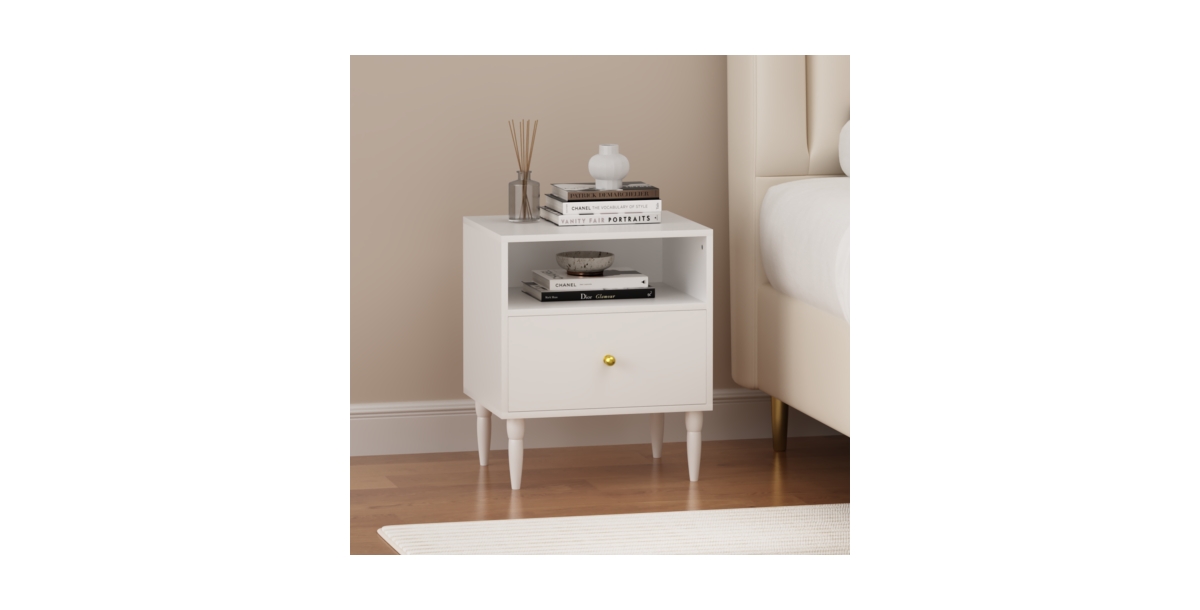 Click here for Lucky One 23.6W Nightstand with Drawer and Shelf -... prices