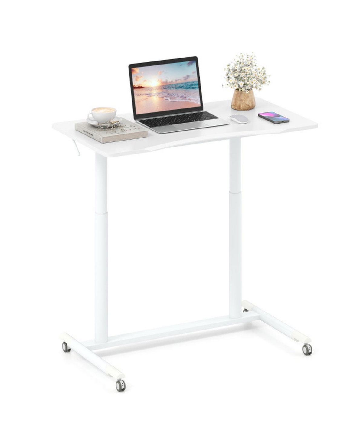 Click here for Gouun Sit-to-Stand Rolling Computer Desk with Adju... prices