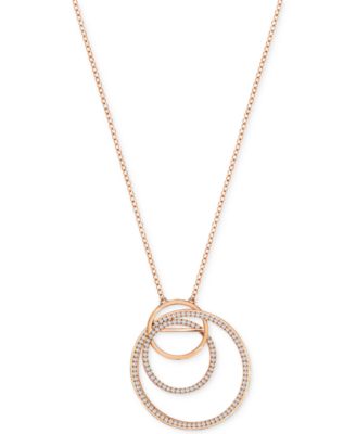 Swarovski Rose Gold-Tone Pavé Spiral Pendant Necklace - Macy's