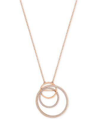 Swarovski Rose Gold-Tone Pavé Spiral Pendant Necklace - Macy's