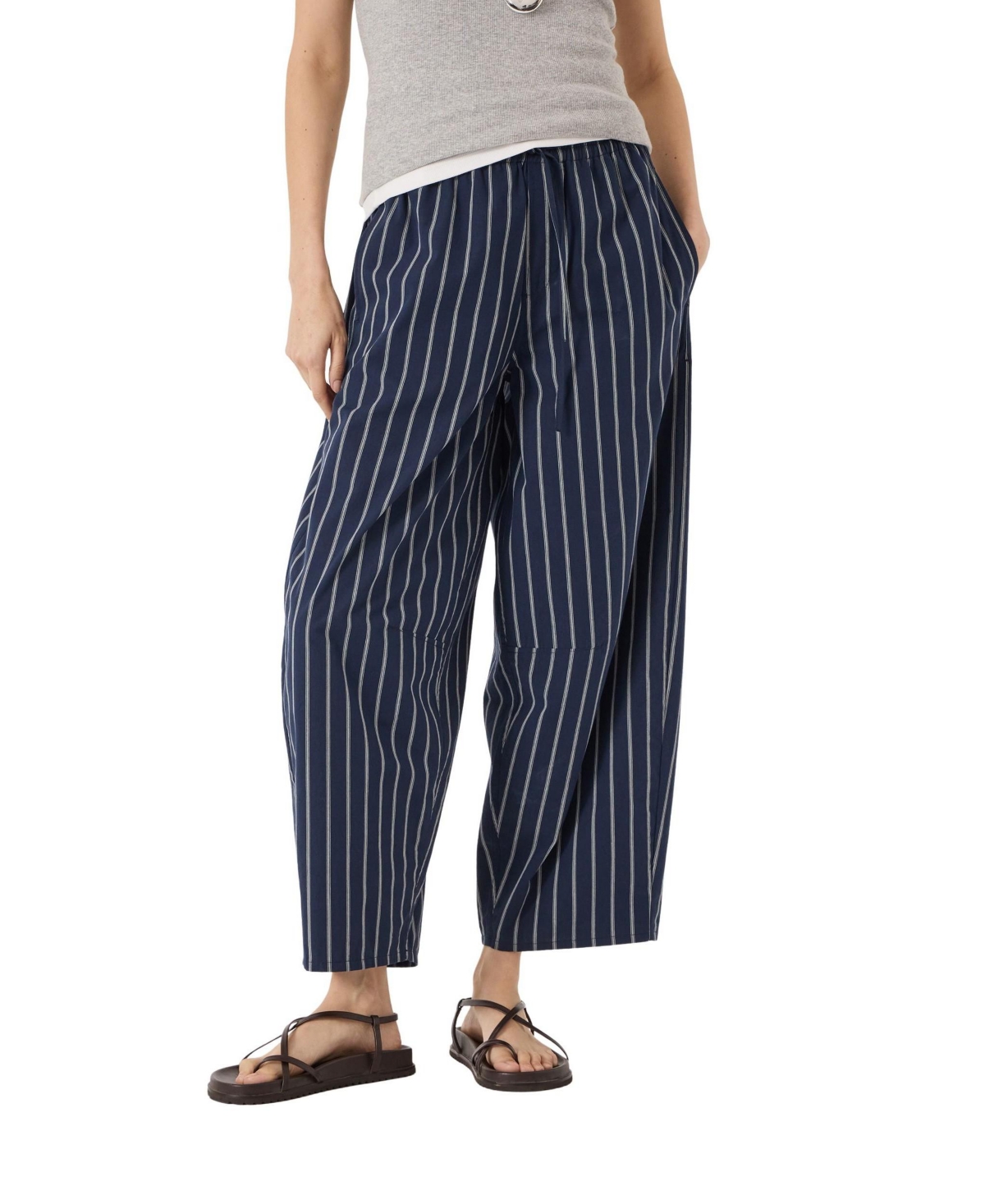 Click here for Hush Womens Juno Barrel Leg Cropped Trousers - Mid... prices