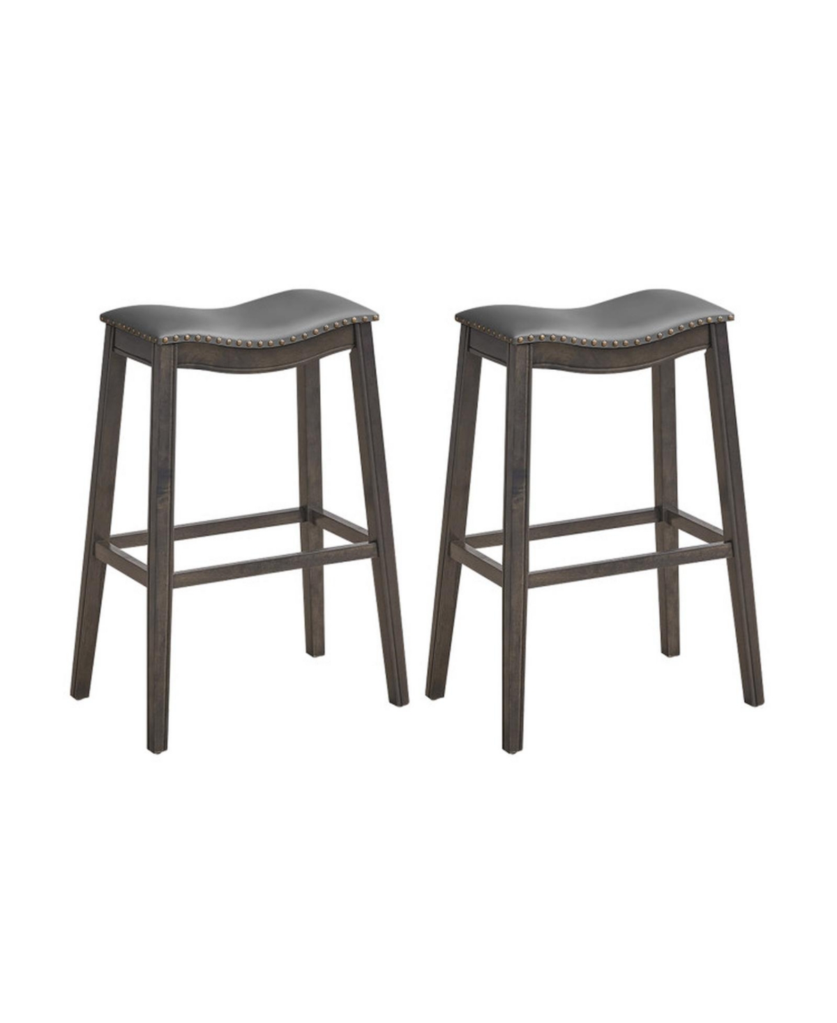 Click here for Gouun Set of 2 Backless Bar Stools with Nailhead P... prices