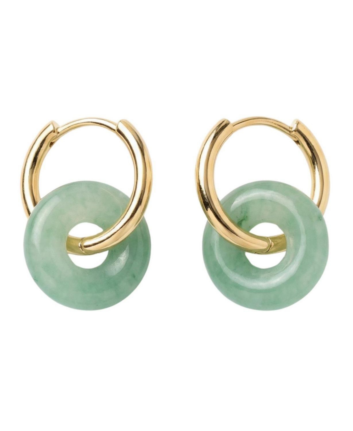 Click here for seree Marlo jade stone hoop earrings - Green prices
