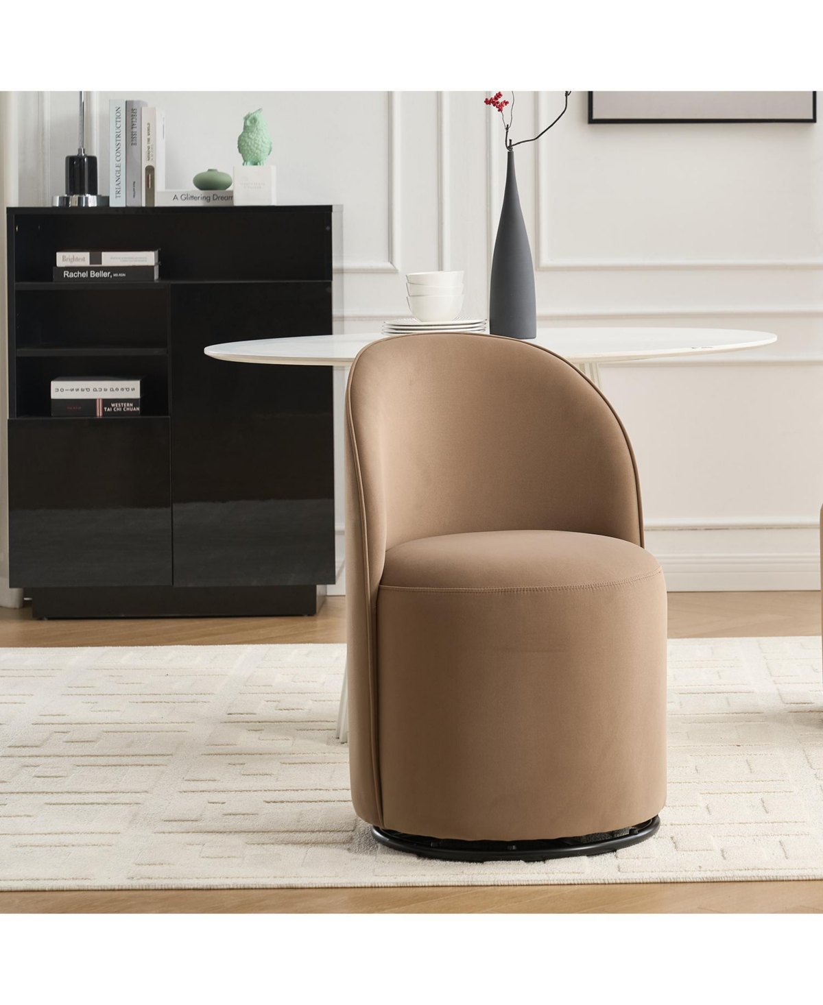 Click here for Boyel Living Swivel Barrel Chair Velvet Dining Cha... prices