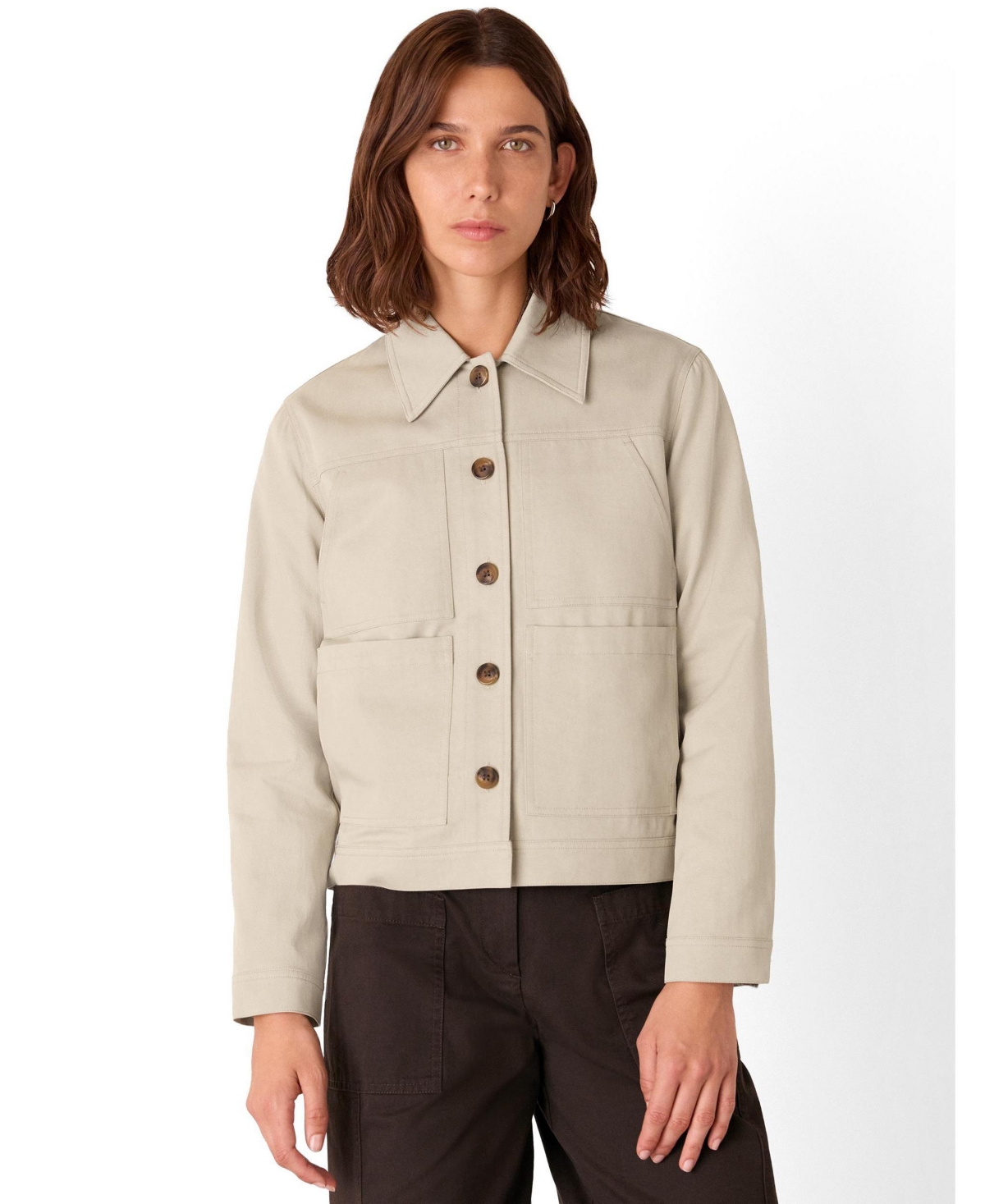 Click here for Whistles Womens Mia Pocket Detail Jacket - Taupe prices
