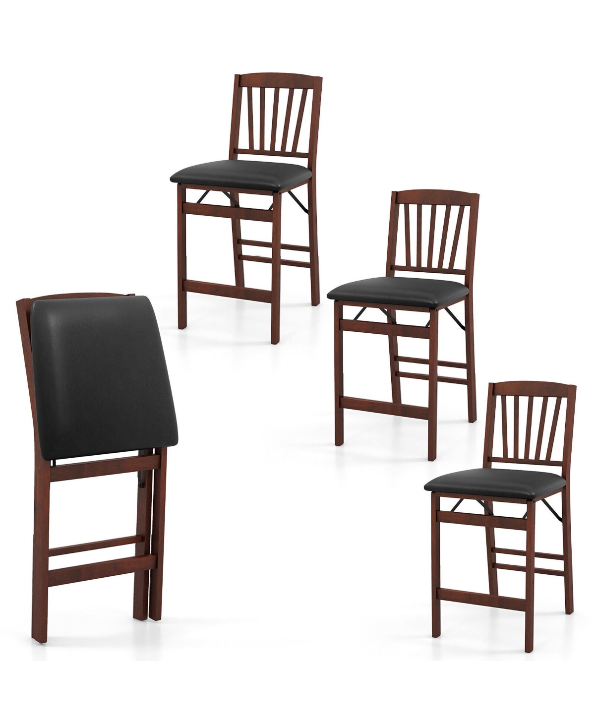 Click here for Gymax Set of 4 Counter Height Chairs Folding Kitch... prices