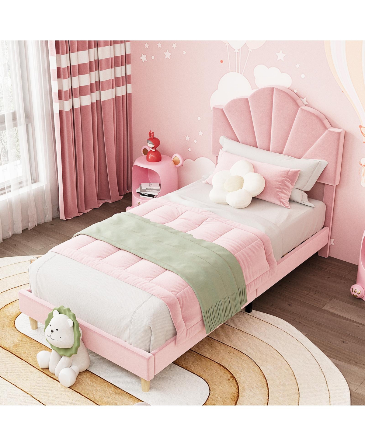 Click here for homfan Soft Upholstered Platform Bed Frame for Kid... prices