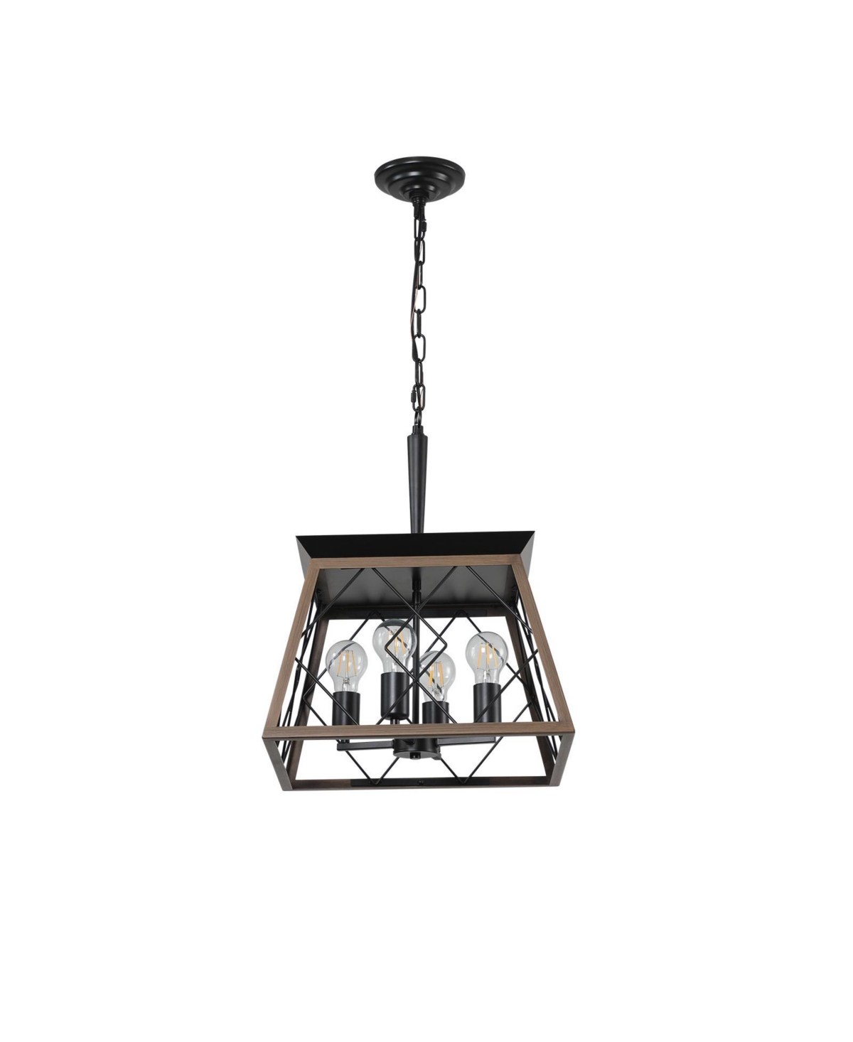 Click here for Midola 16 Walnut Industrial 4-Light Pendant Chande... prices