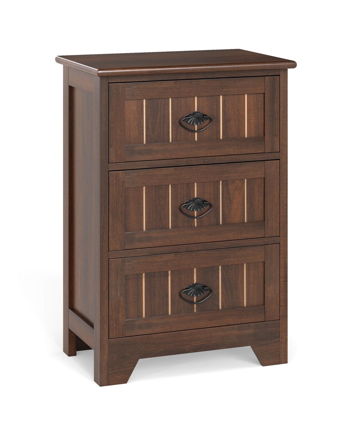 Click here for Slickblue 3 Drawer Wood Nightstand with Storage Be... prices