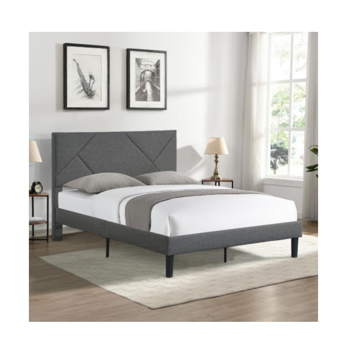 Click here for Lucky One Queen Size Upholstered Platform Bed Fram... prices