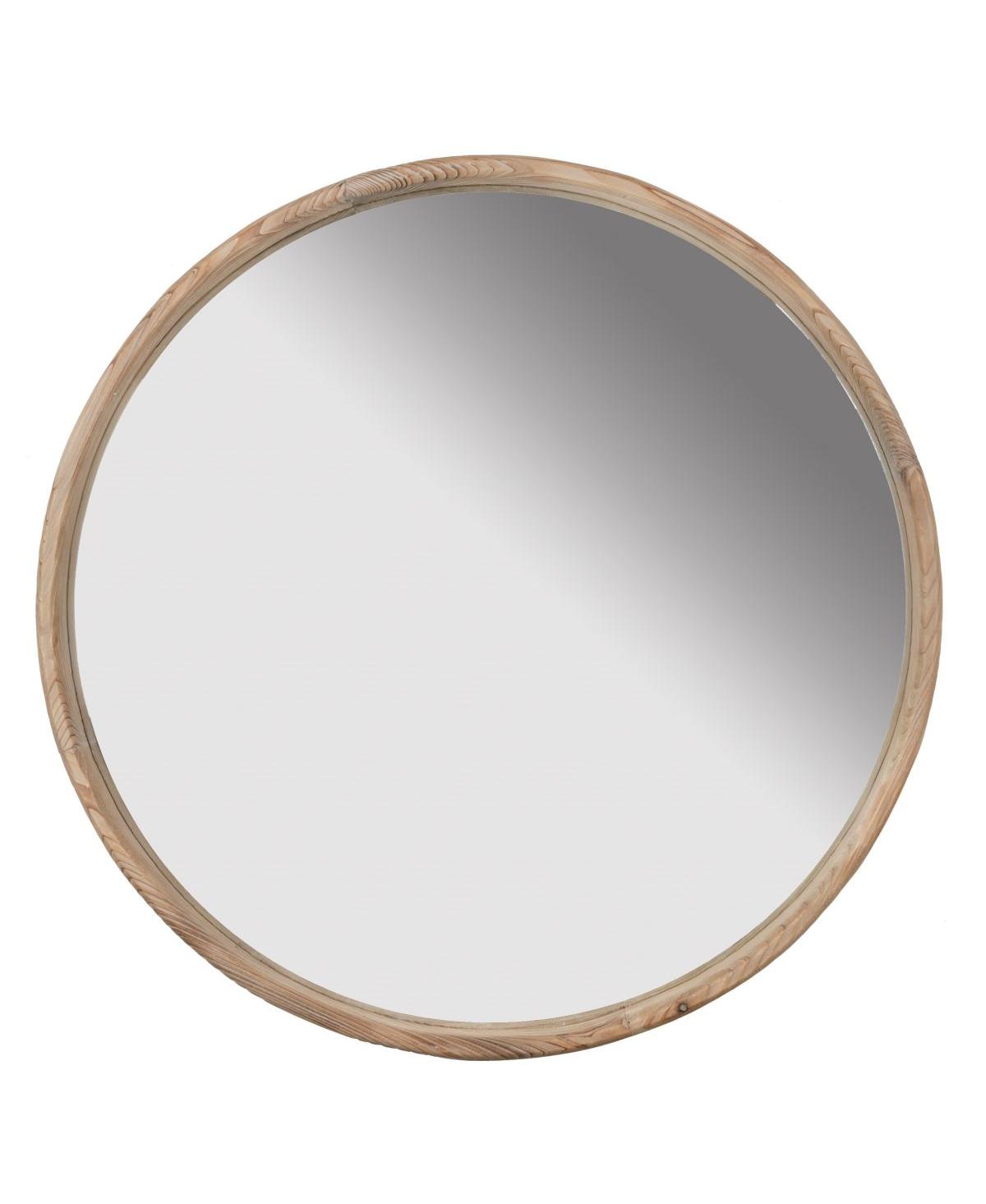 Click here for Laoties 28 Rustic Round Wood Wall Mirror  Farmhous... prices