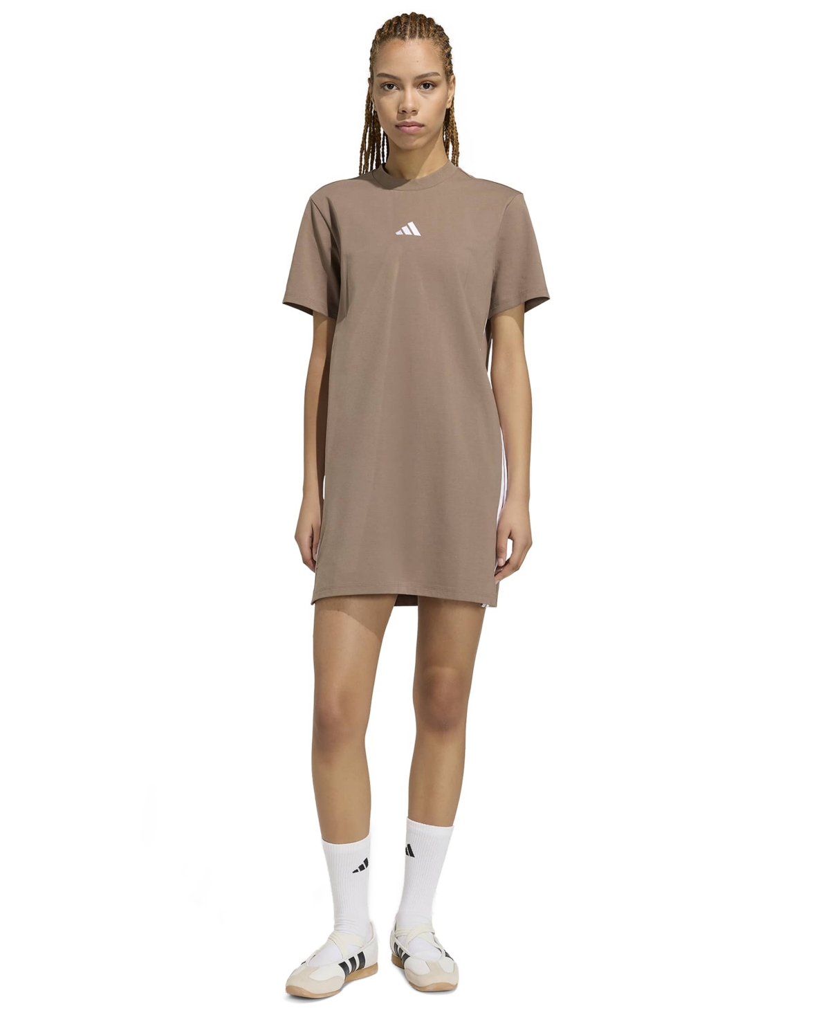 Click here for adidas Womens 3-Stripes Crewneck T-Shirt Dress - K... prices