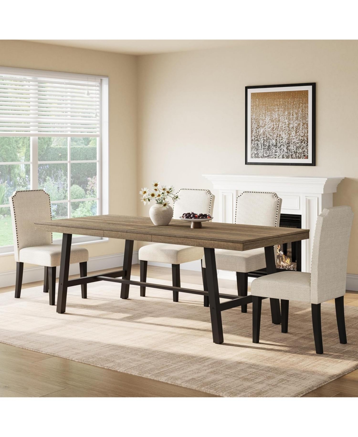 Click here for homfan 78.7 Inch Industrial Dining Table for 6 to... prices