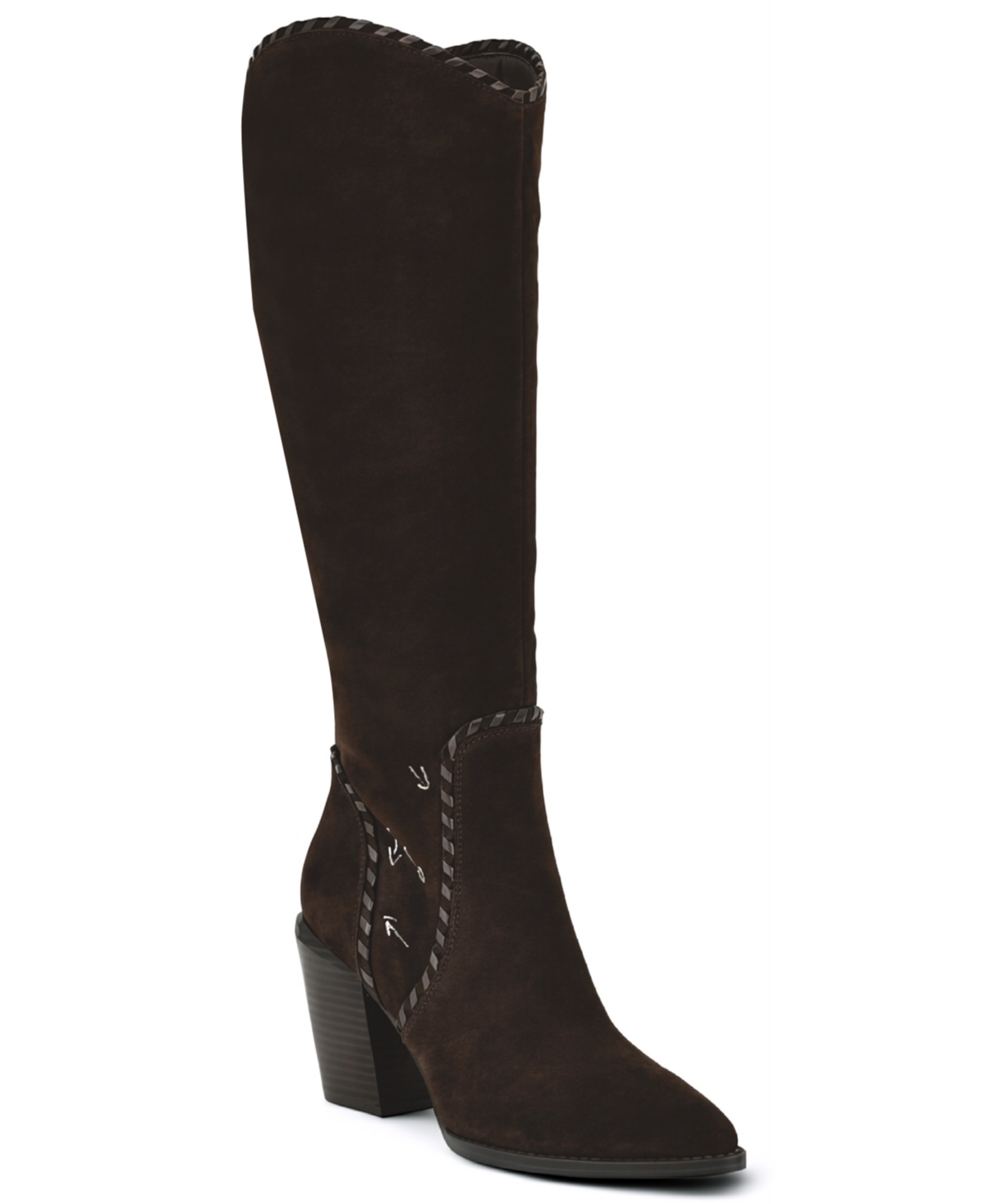 Click here for Nine West Womens Rosco Suede Whipstitch Block Heel... prices