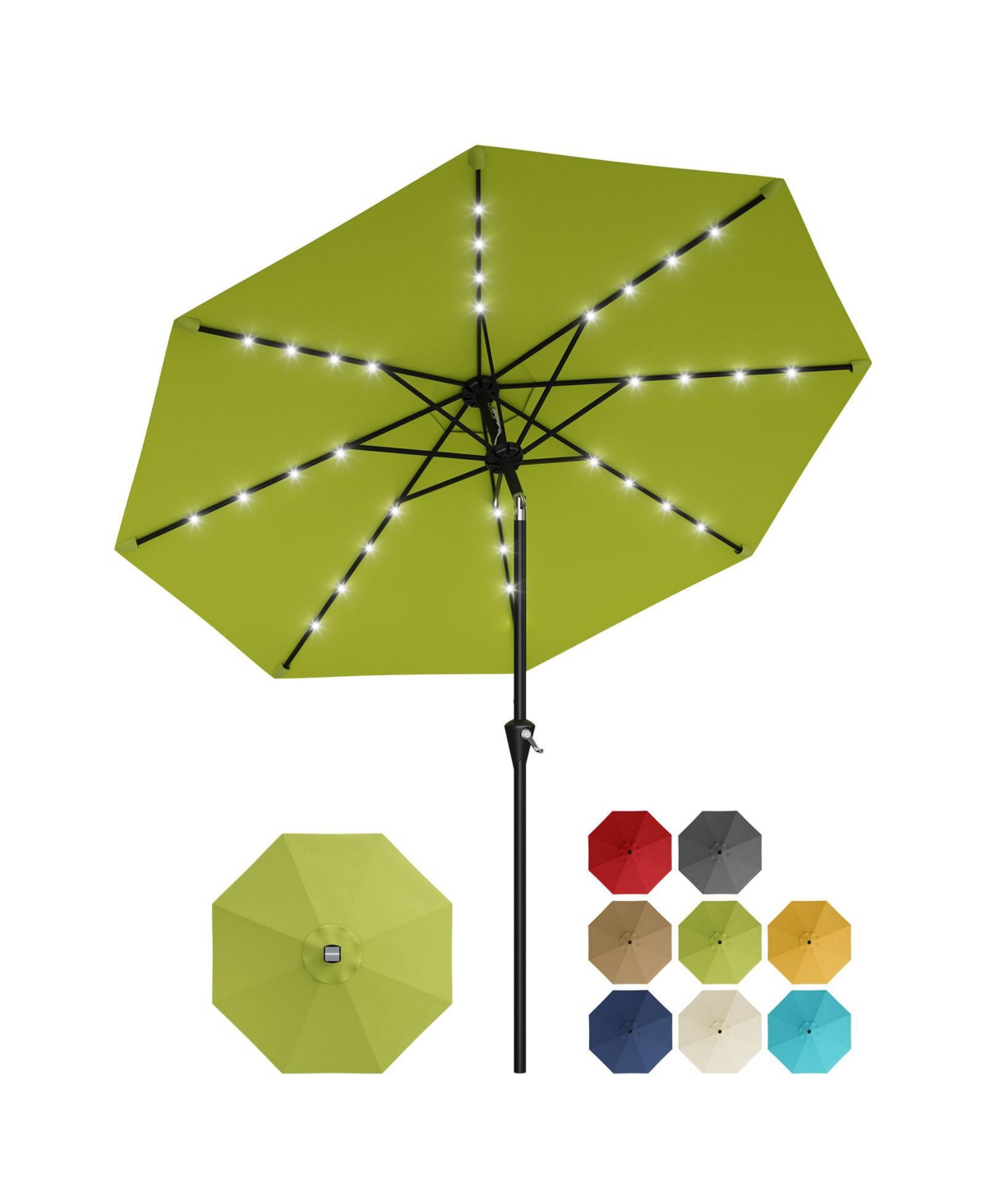 Click here for homfan 9Feet Solar Led Patio Umbrella  Outdoor Mar... prices