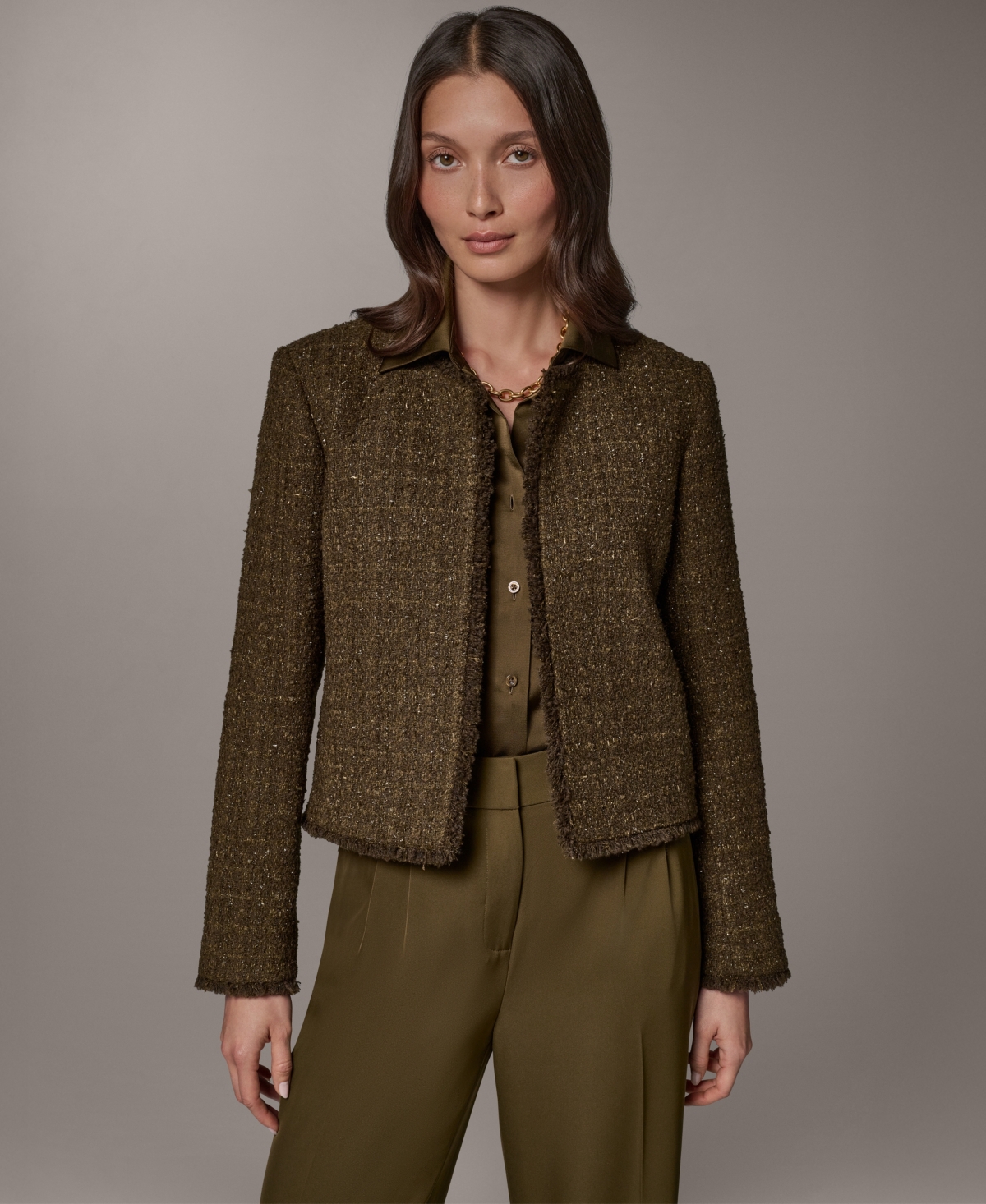 Click here for Donna Karan New York Petite Cropped Open-Front Jac... prices