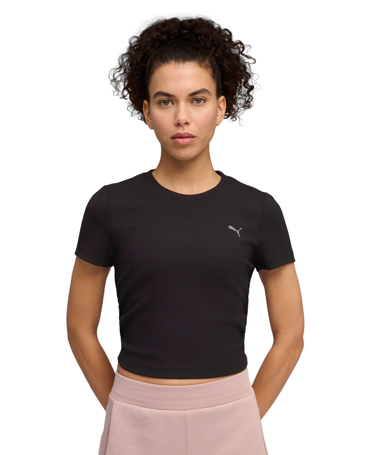 Click here for Puma Womens Tight-Fit Rib T-Shirt - Puma Black prices