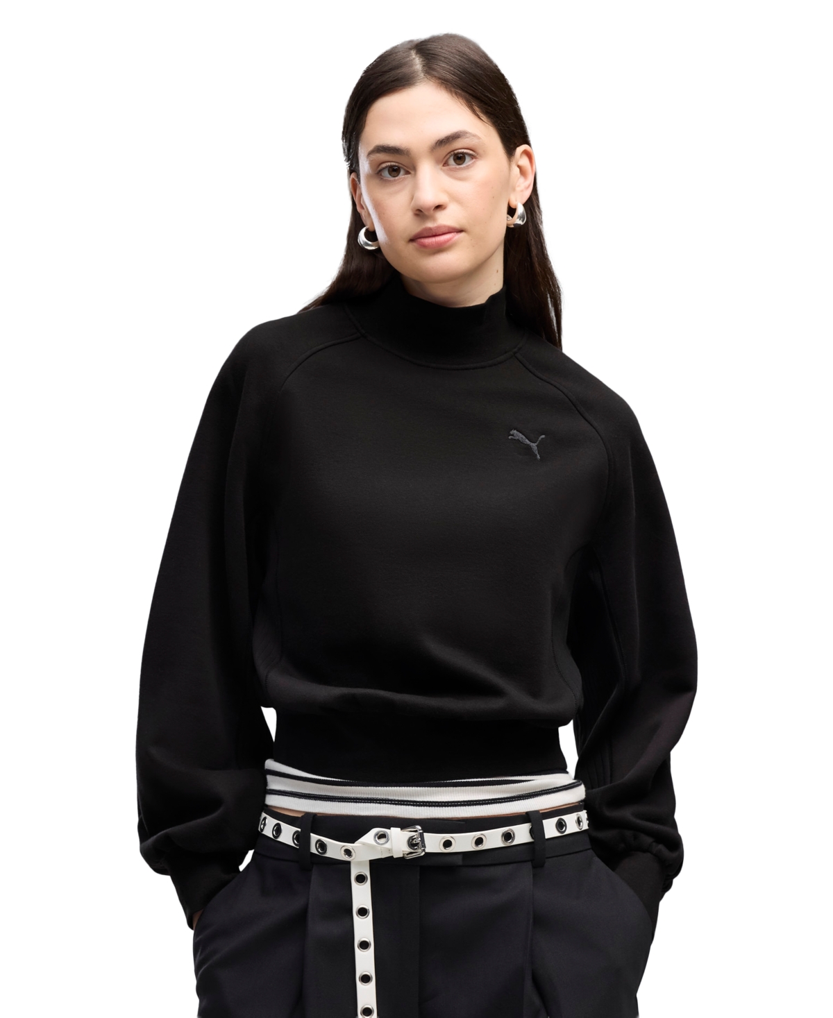Click here for Puma Womens Relaxed Mock Neck Long-Sleeve Top - Pu... prices