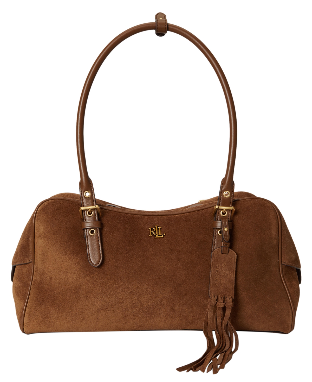 Click here for Lauren Ralph Lauren Marcy Zipper Leather Large Sat... prices