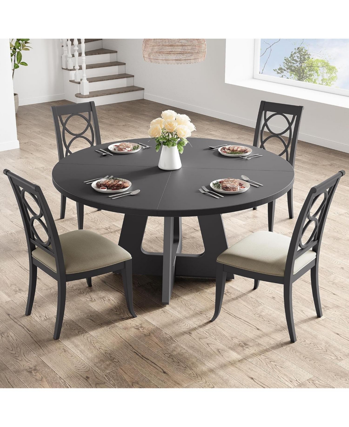Click here for gaomon 47 Inch Farmhouse Kitchen Round Dining Tabl... prices