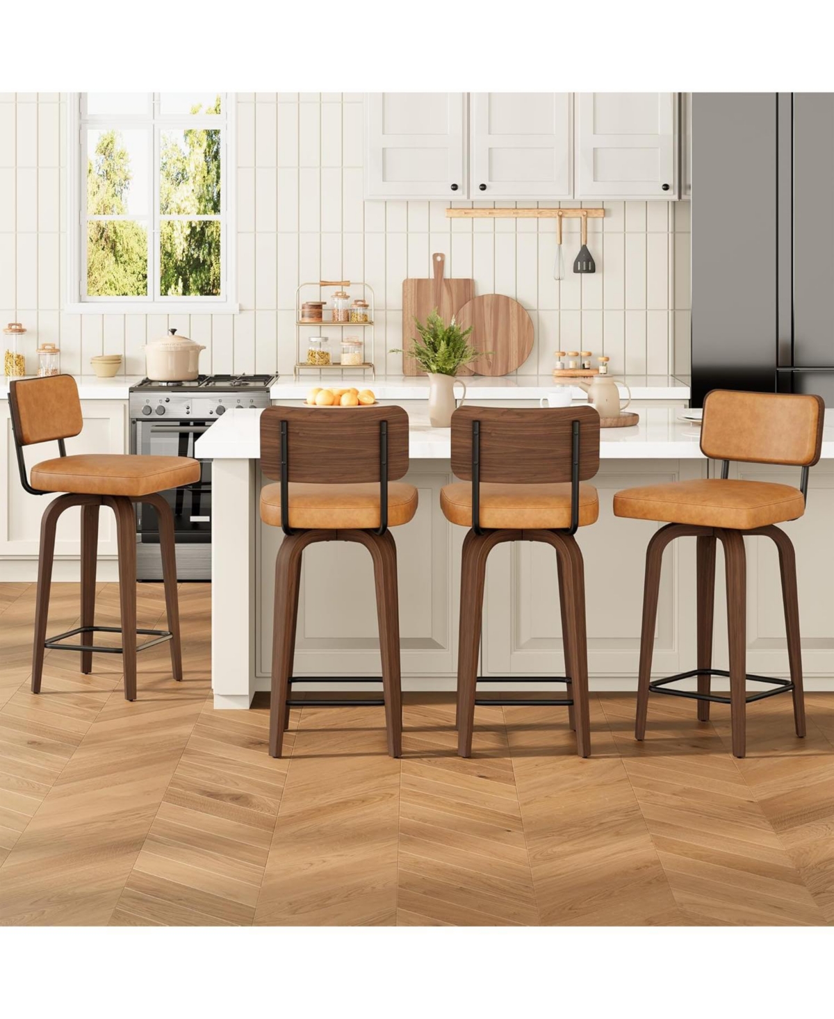 Click here for homfan Swivel Bar Stools Set of 4  Upholstered Cou... prices
