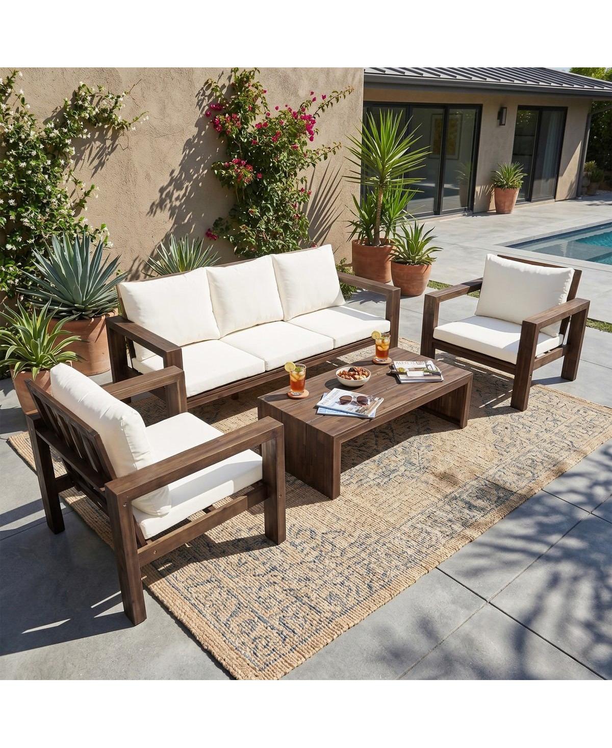Click here for Asagikoiai 4 Piece Weather Resistant Patio Convers... prices