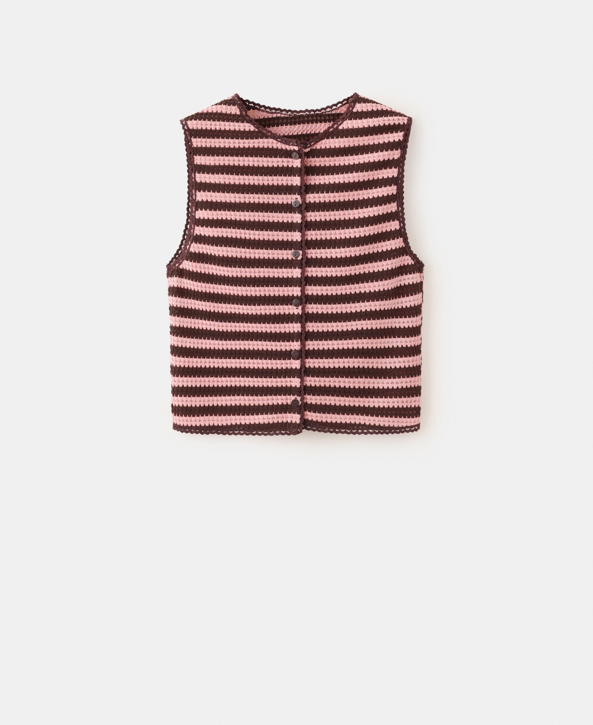 Click here for Mango Womens Striped Knit Top - Pastel Pink prices