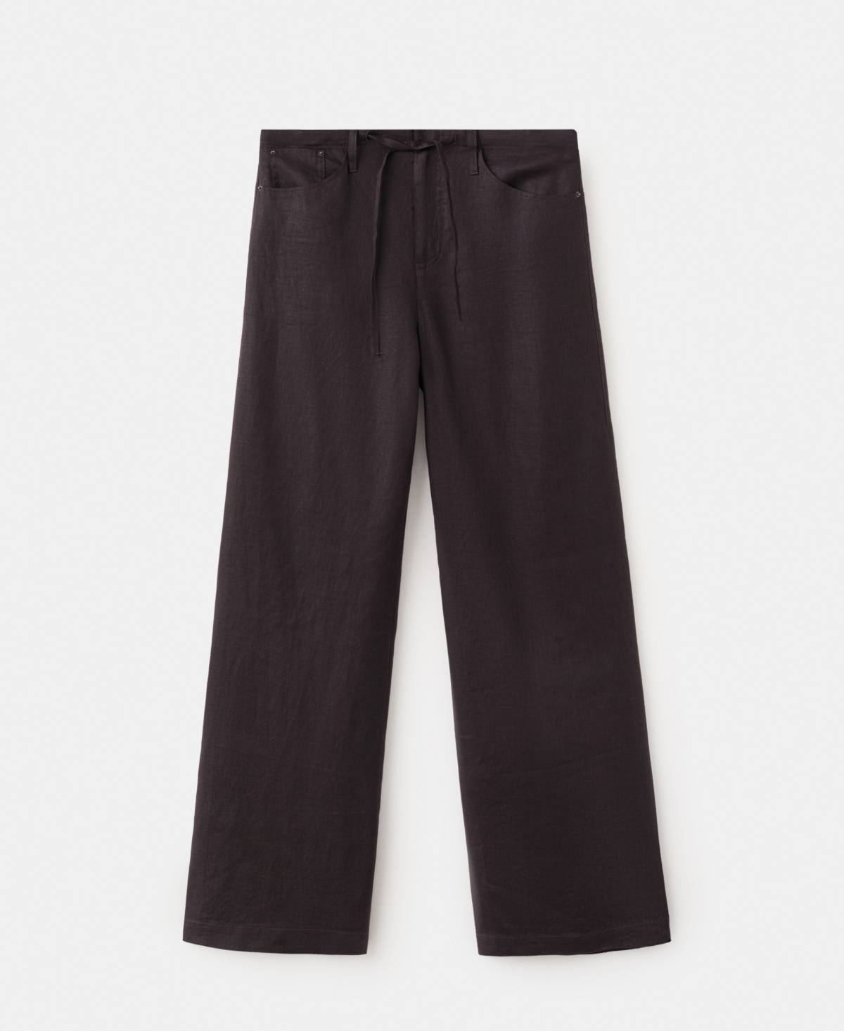 Click here for Mango Womens Bow Linen Pants - Chocolate prices