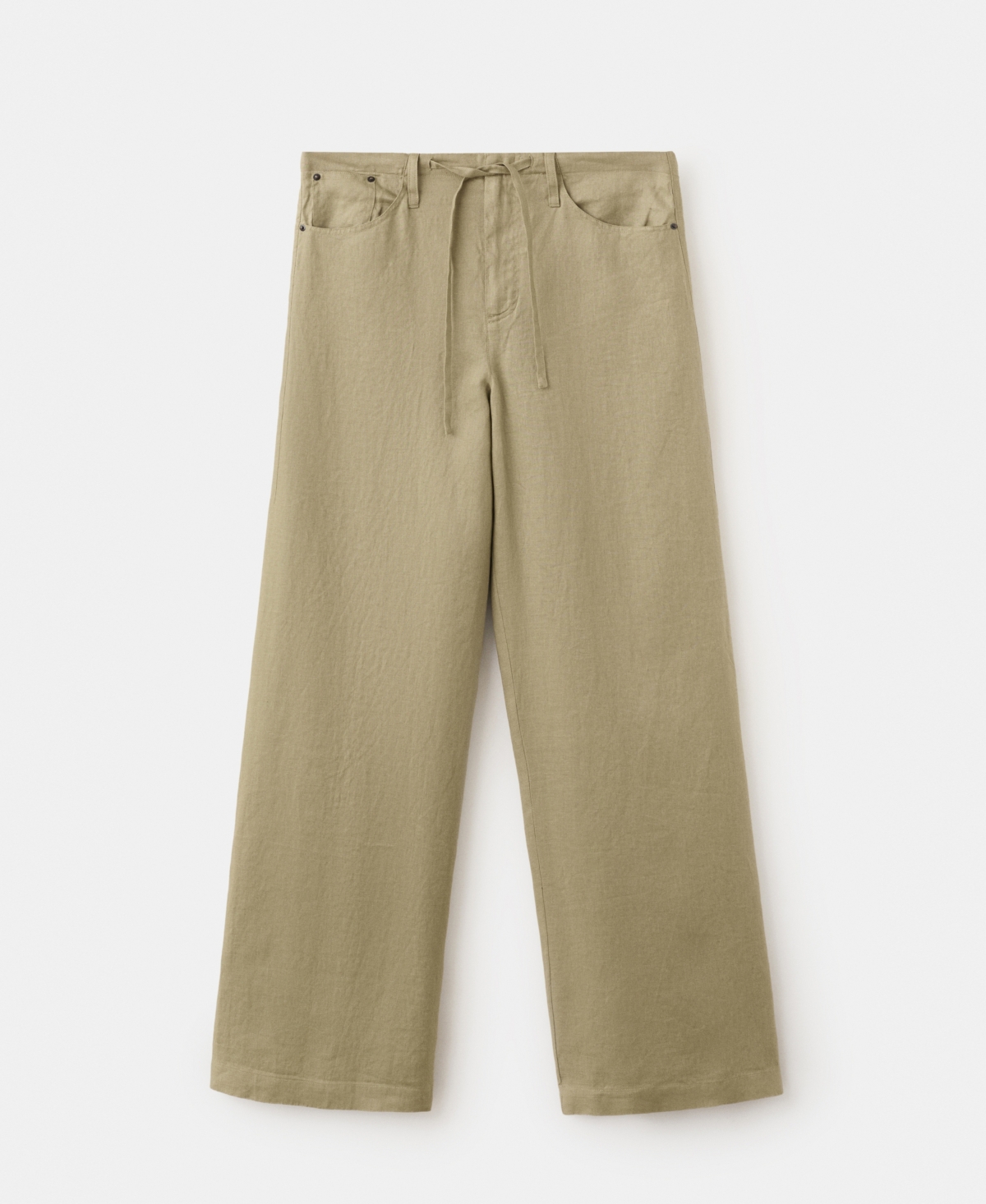 Click here for Mango Womens Bow Linen Pants - Khaki prices