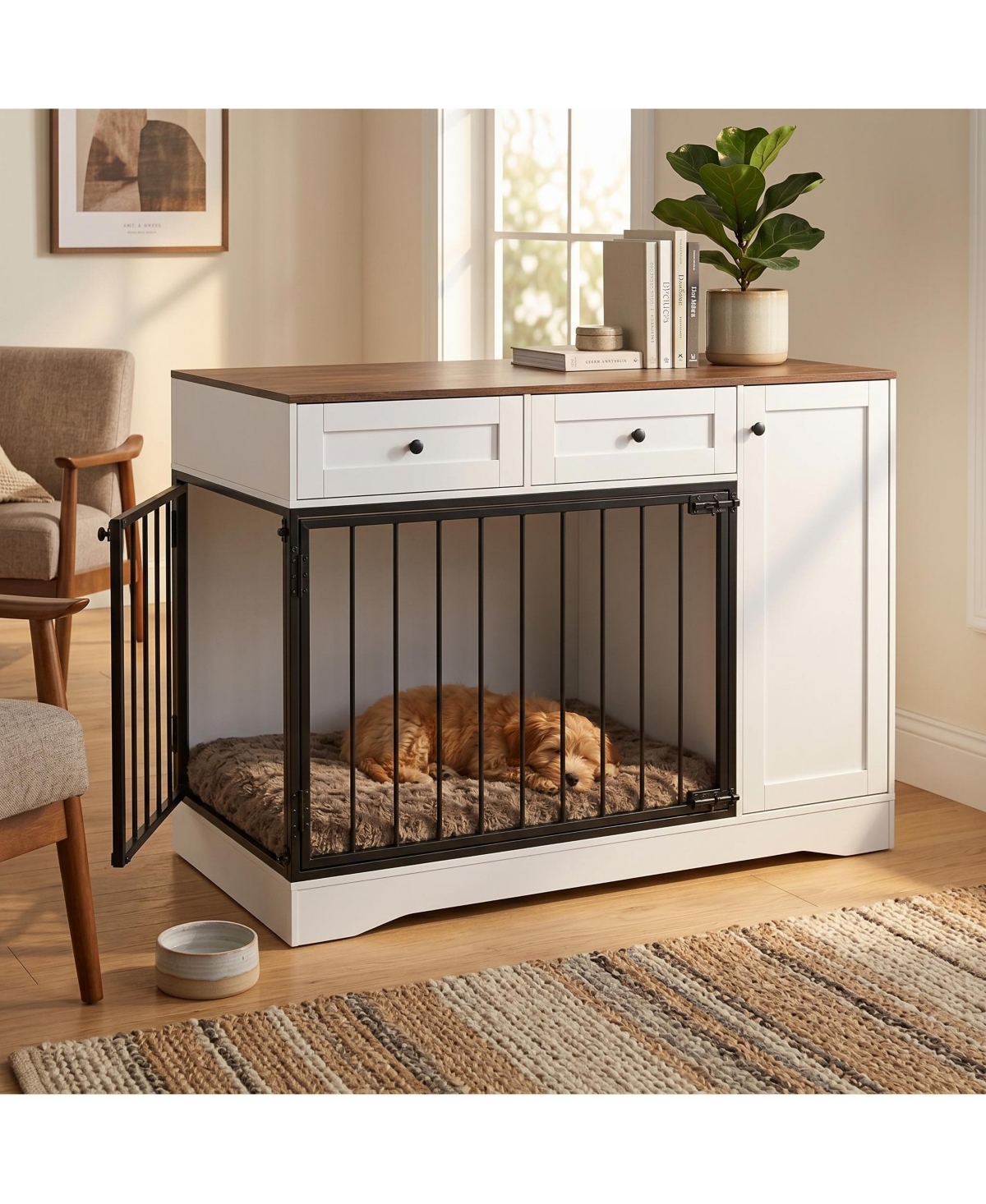 Click here for homfan Heavy Duty 47 Dog Crate Furniture with Doub... prices