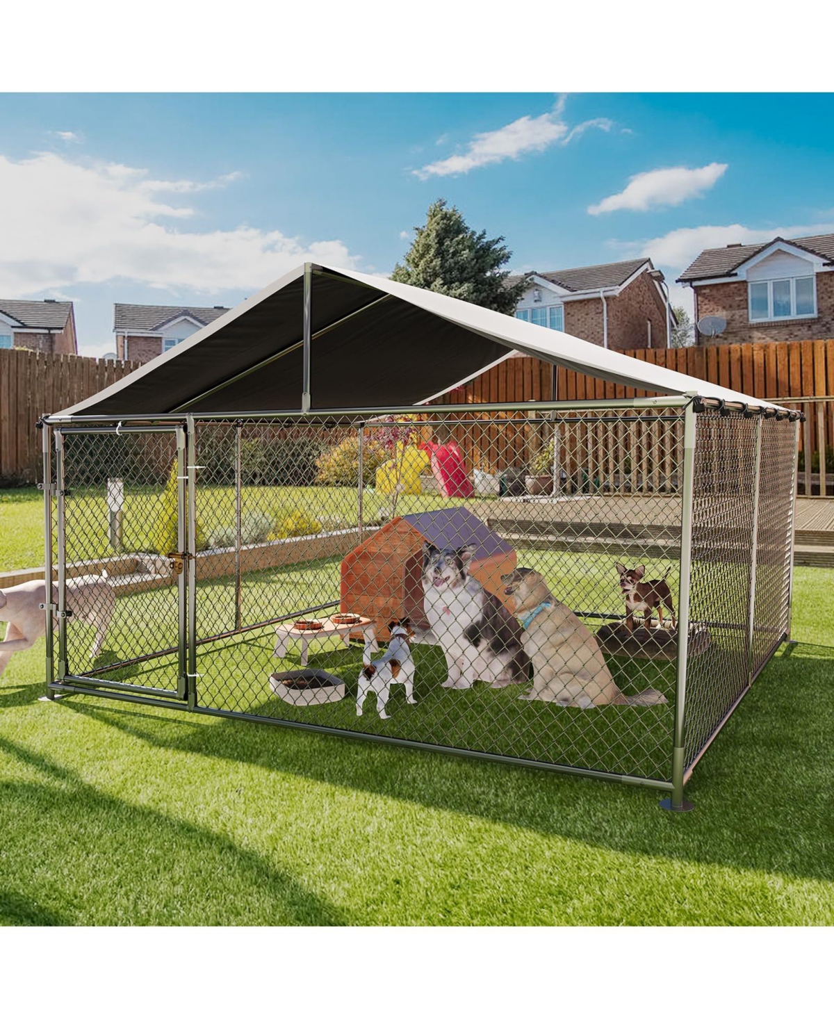 Click here for homfan Large Outdoor Kennel with Roof  Heavy Duty... prices