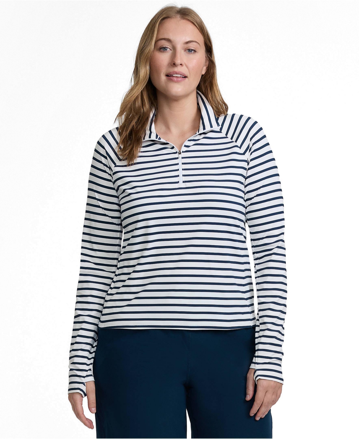 Click here for Lands End Plus Size SunShade Upf 50 Quarter Zip Ra... prices