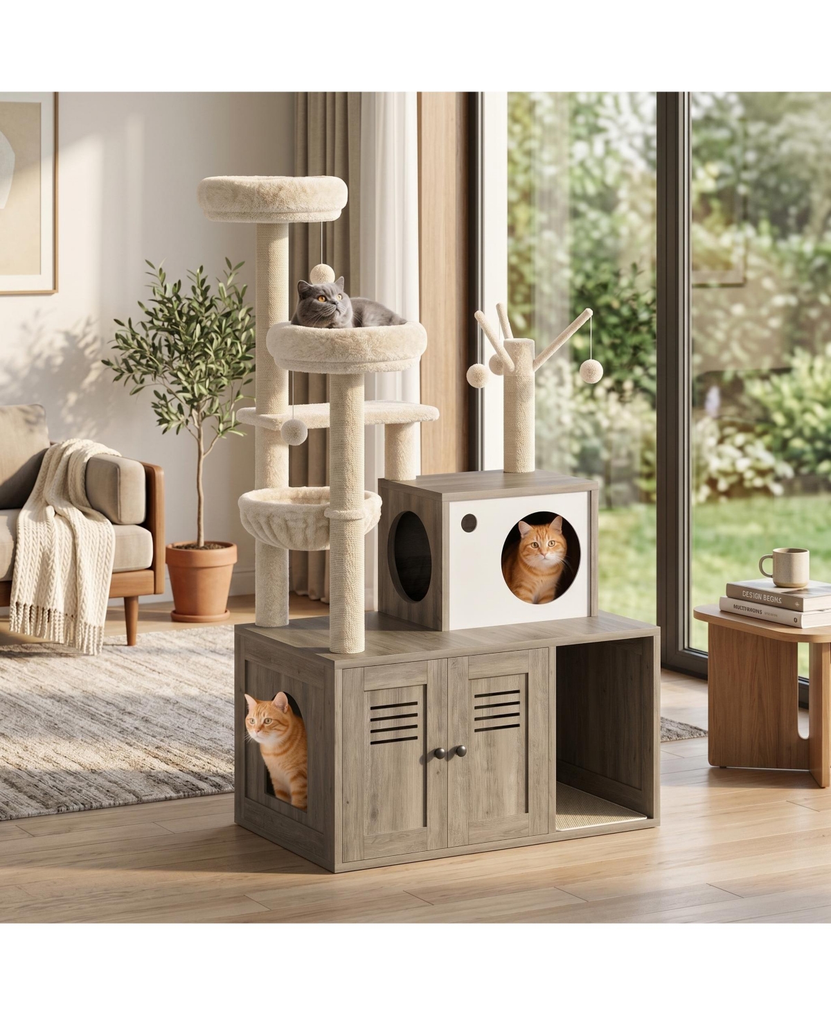 Click here for homfan Stylish Wooden Cat Litter Box Enclosure wit... prices