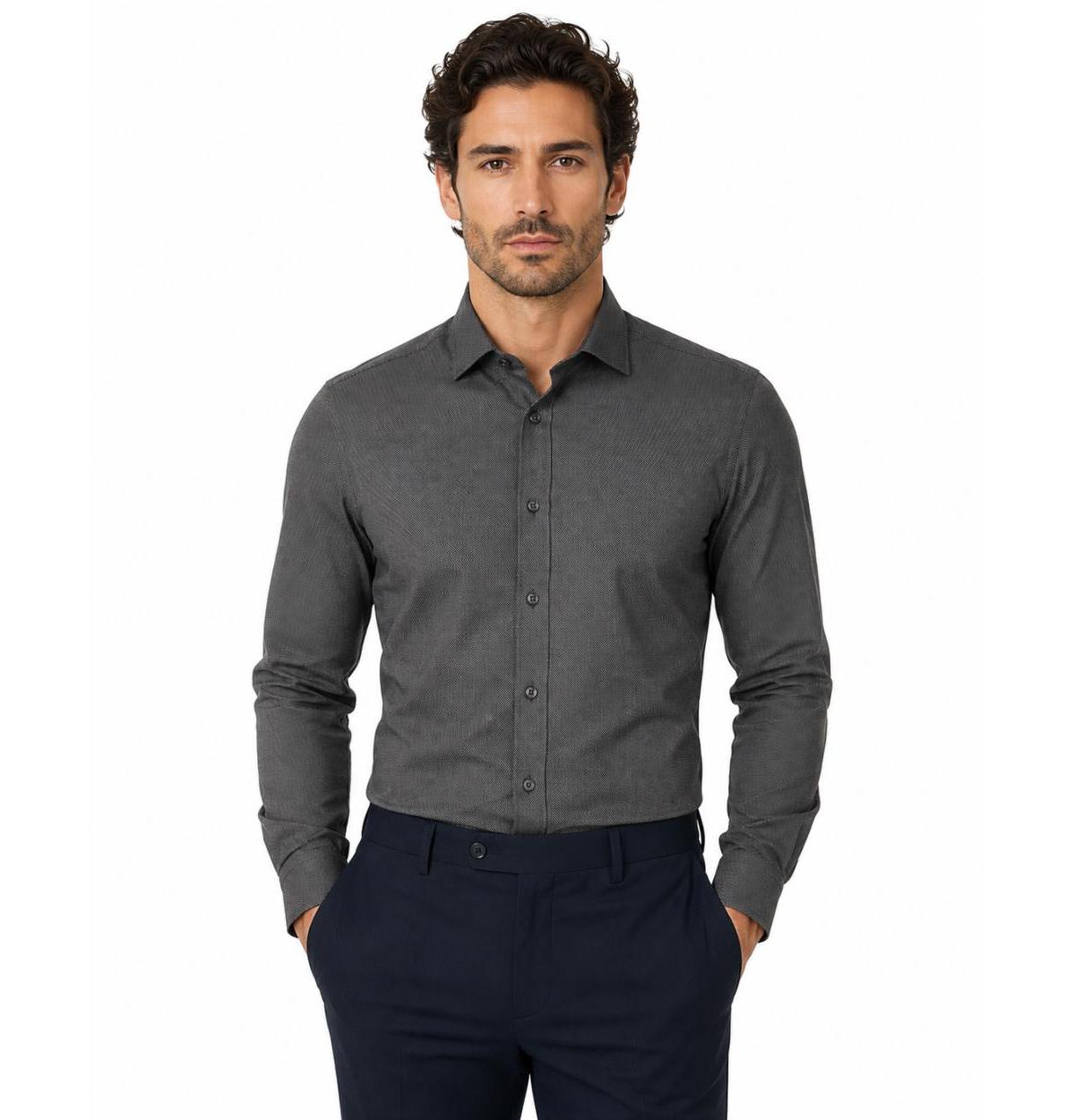 Click here for Elie Balleh Mens Slim Fit Button-Down Shirt - Dark... prices