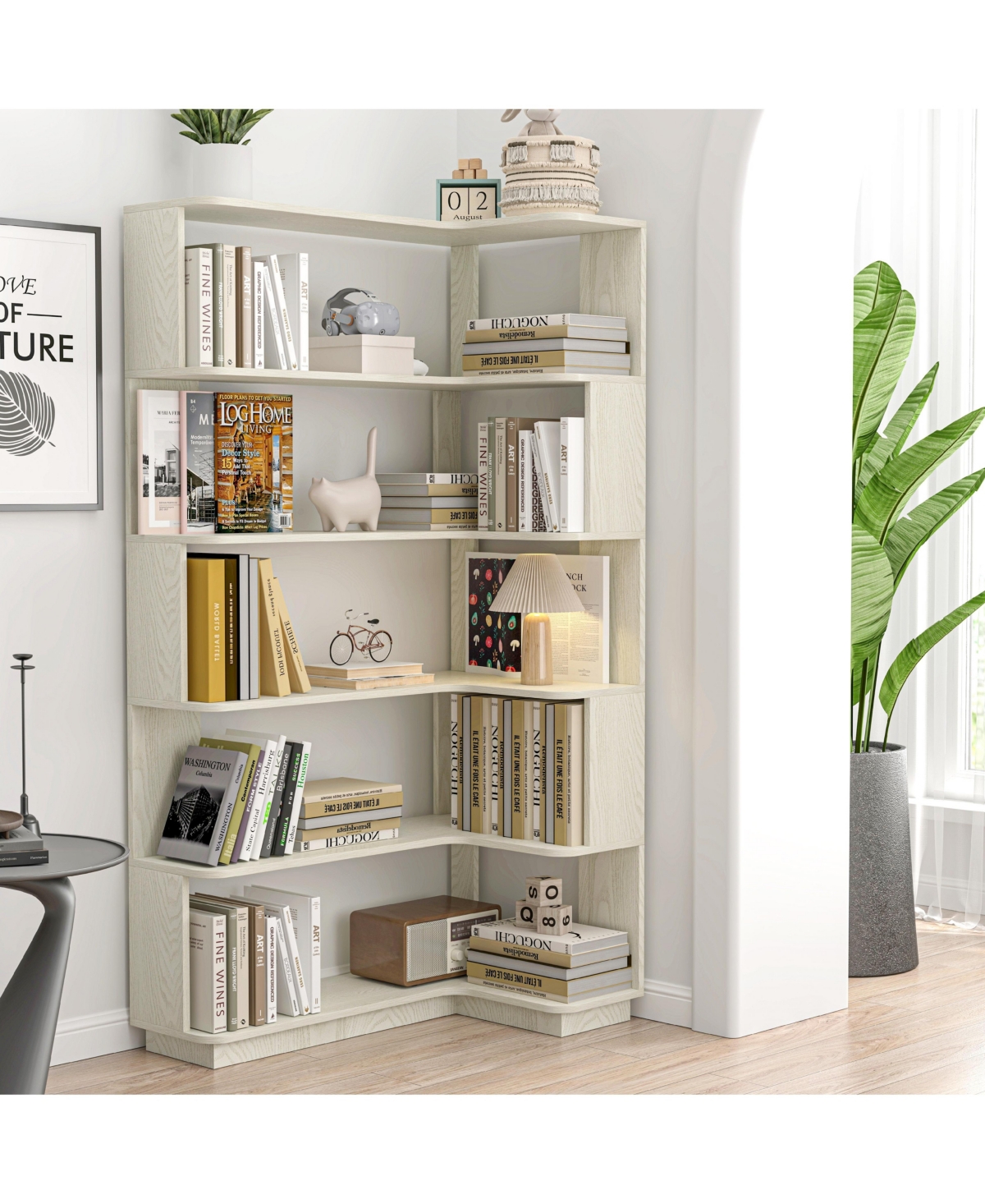 Click here for Flynama Corner Bookshelf with Anti-Drop Panel and... prices