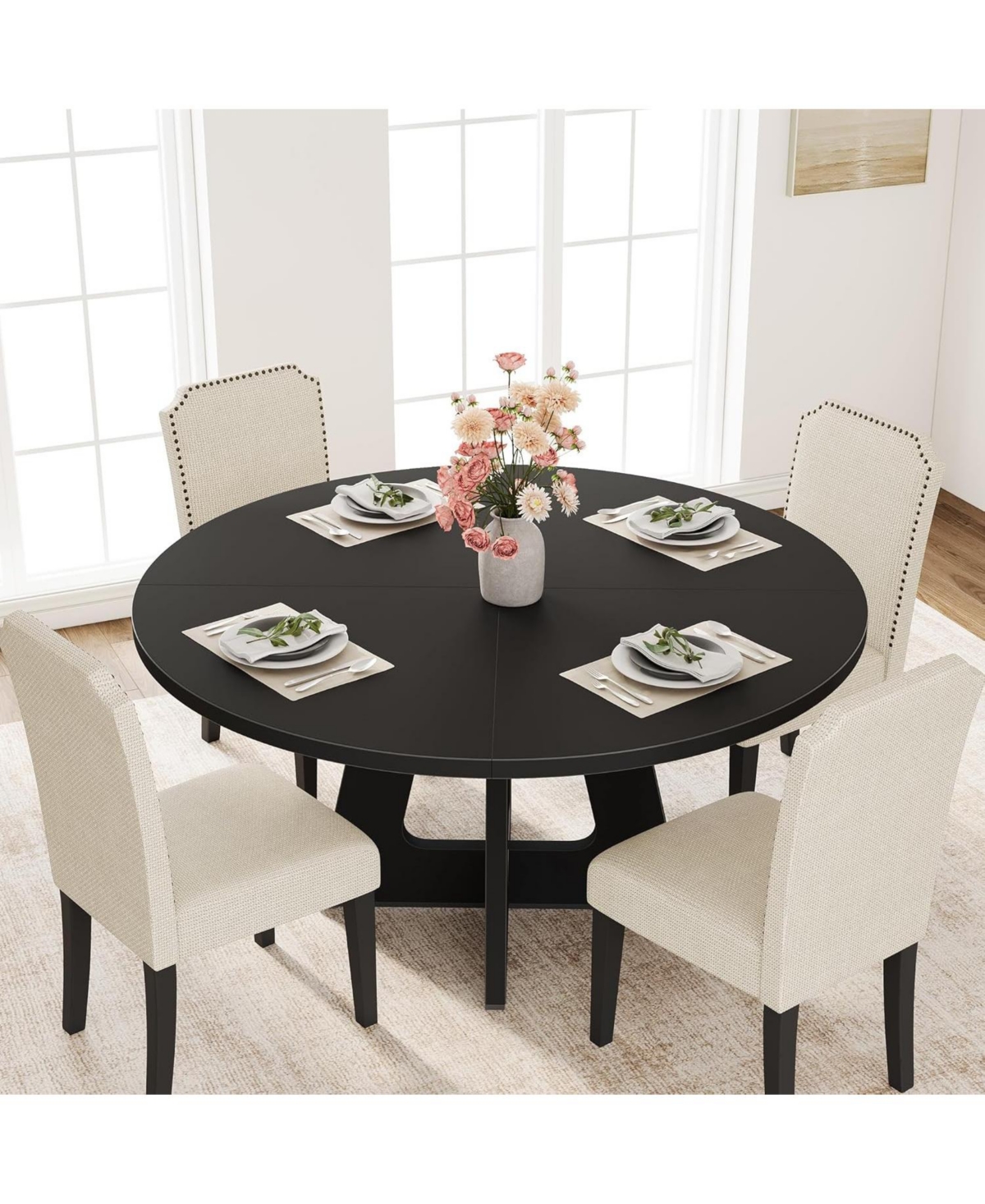 Click here for homfan 5 Piece Round Dining Set Farmhouse Kitchen... prices